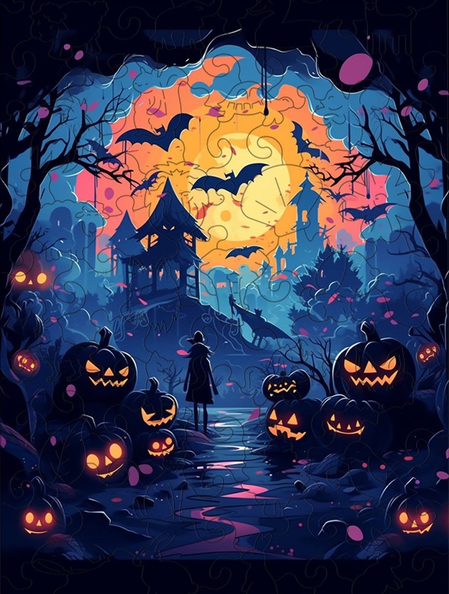 Halloween pumpkin monsters and bat monsters and ghosts – Unipuzzles