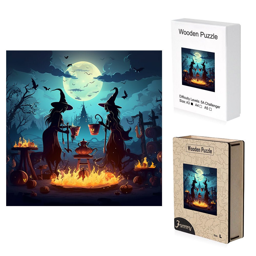 Halloween witch Wooden Jigsaw Puzzle – Unipuzzles