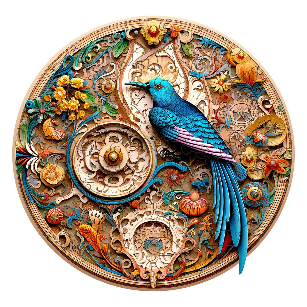 Kingfisher and Flower Wooden Original Puzzle – Unipuzzles