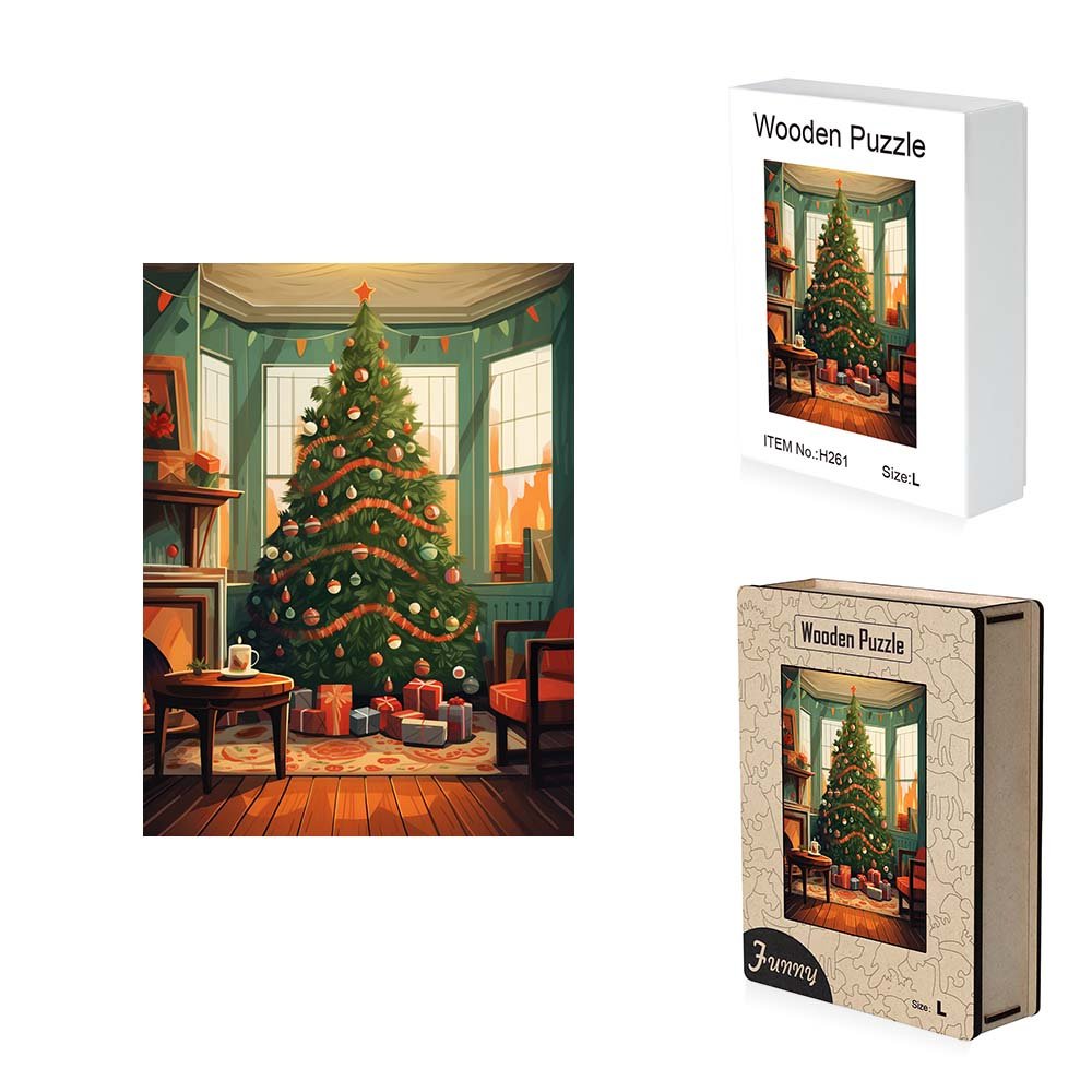 Welcome Sunshine Christmas Tree Wooden Original Jigsaw Puzzle – Unipuzzles